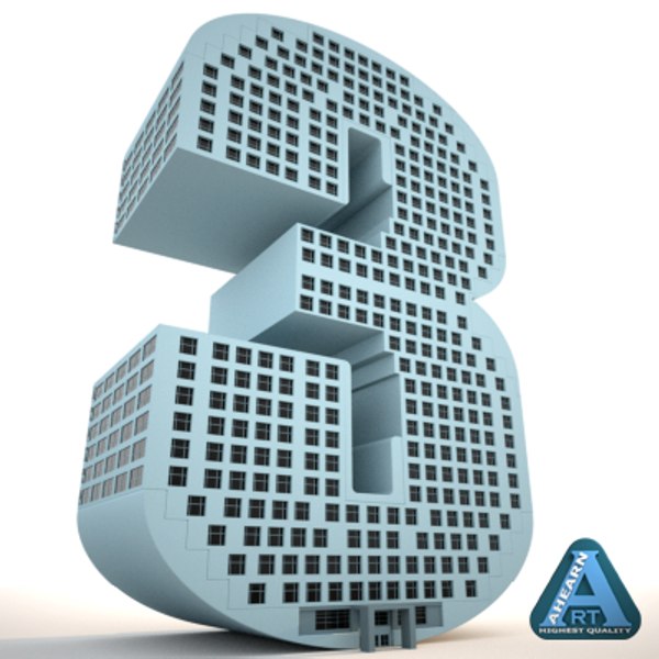 3d building shape number 3