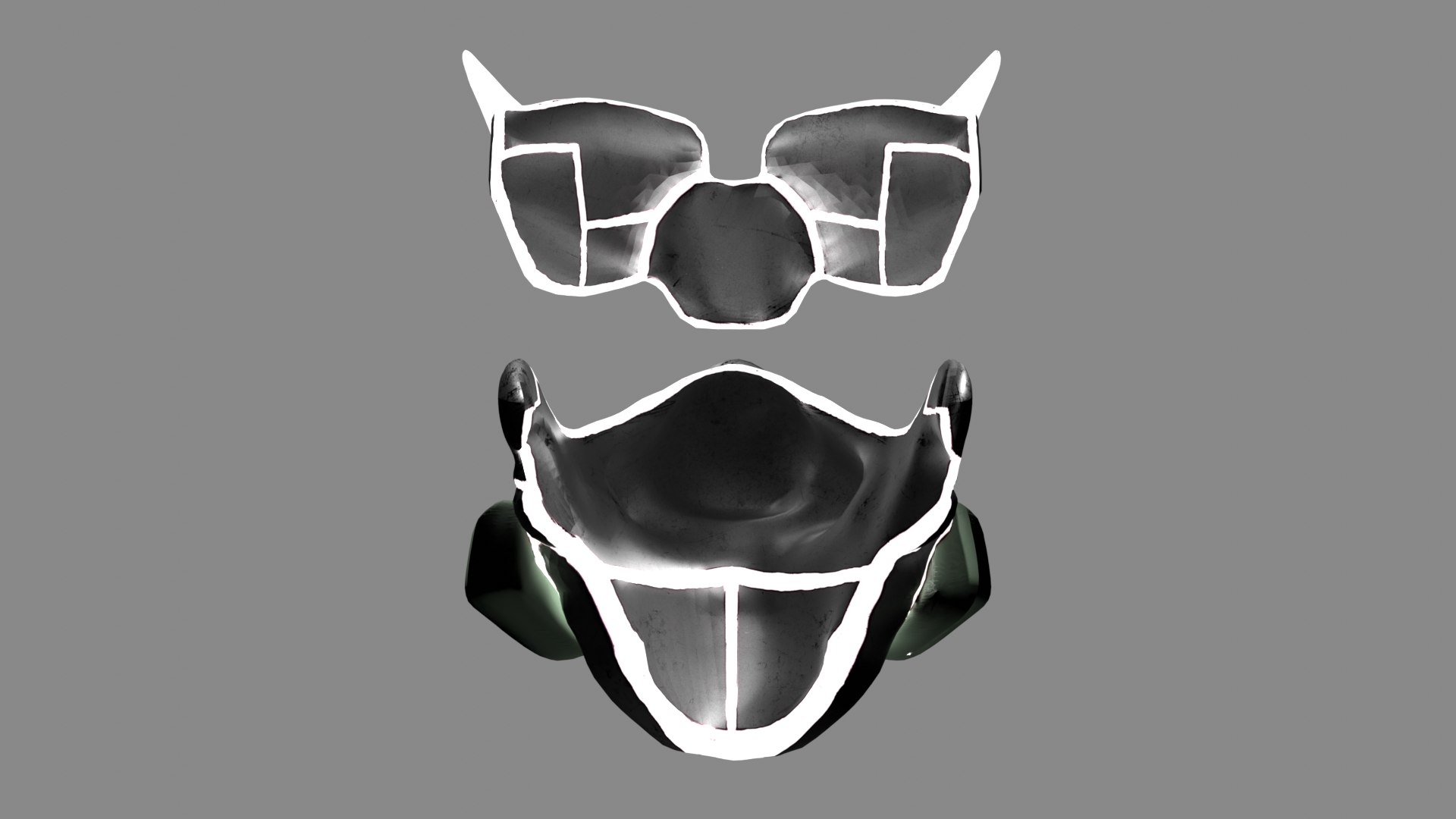 White-WhiteCyberpunk Oni-mask 3D Model - TurboSquid 2158592