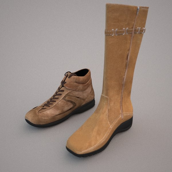 shoe boot 3d obj