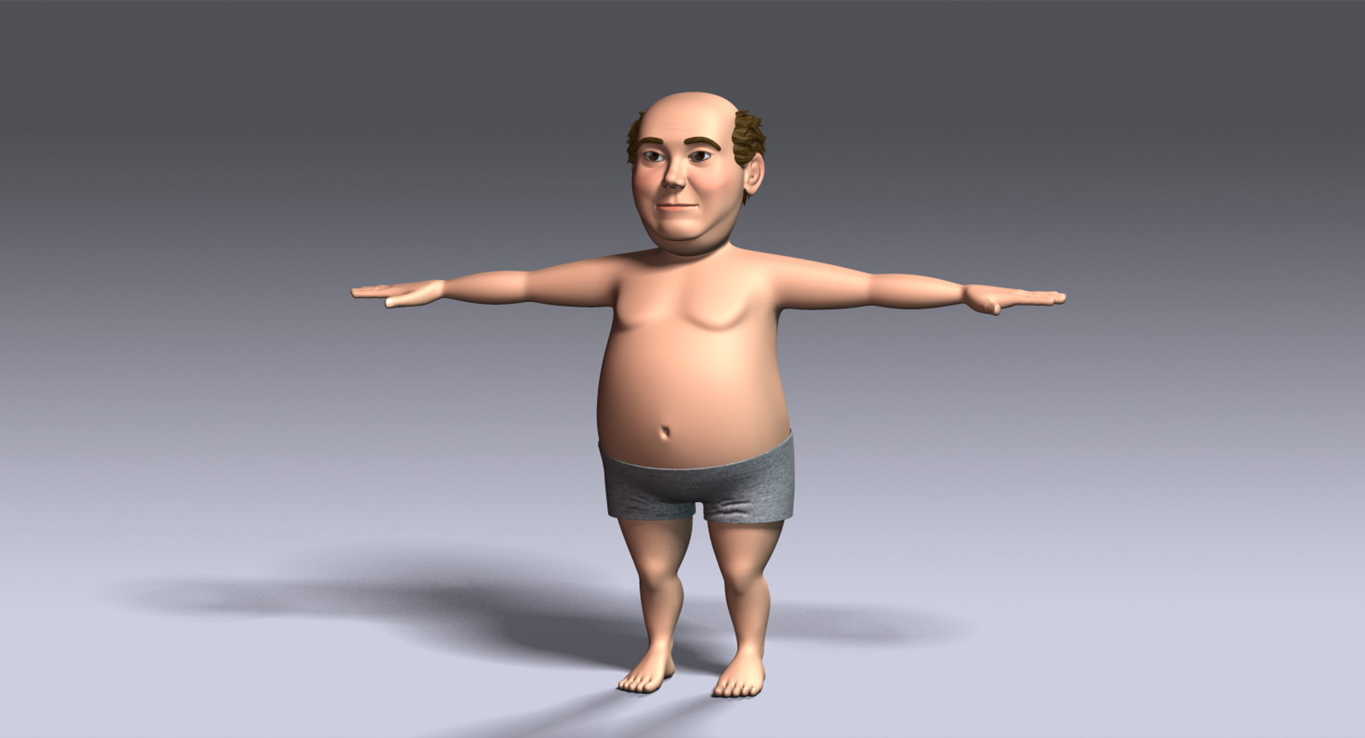 3D Cartoon Fat Guy Model - TurboSquid 1222386