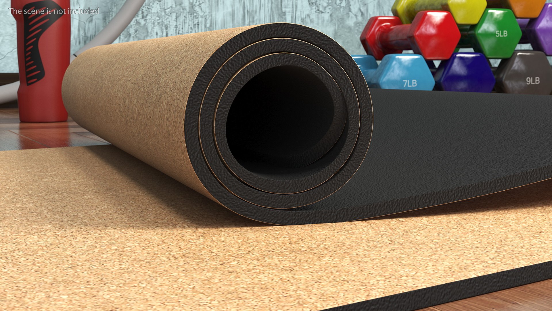 3D Model Yoga Mat Folded Cork - TurboSquid 1905390