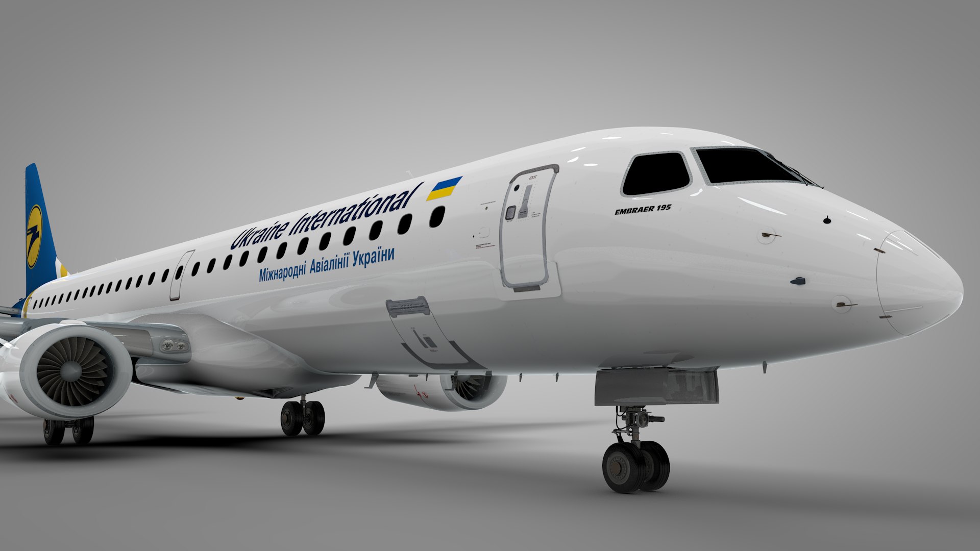 Ukraine International Airlines Embraer195 3D Model - TurboSquid 1560458