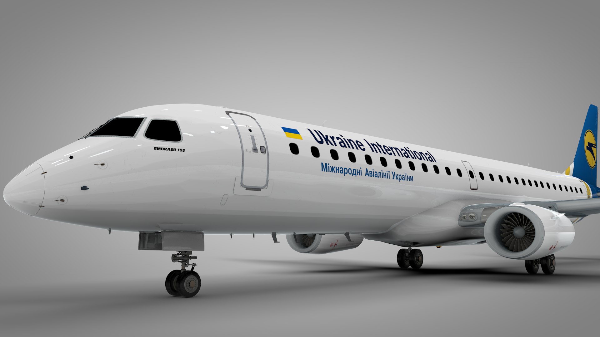 Ukraine International Airlines Embraer195 3D Model - TurboSquid 1560458
