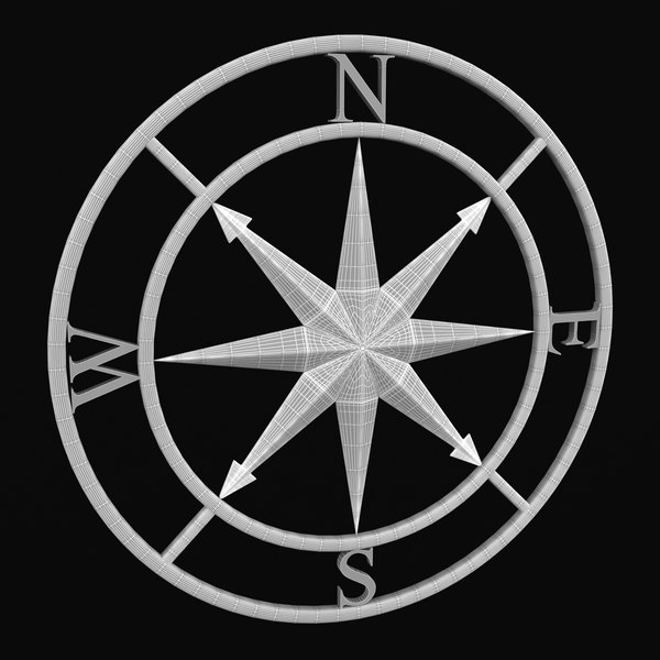 compass rose 3d model