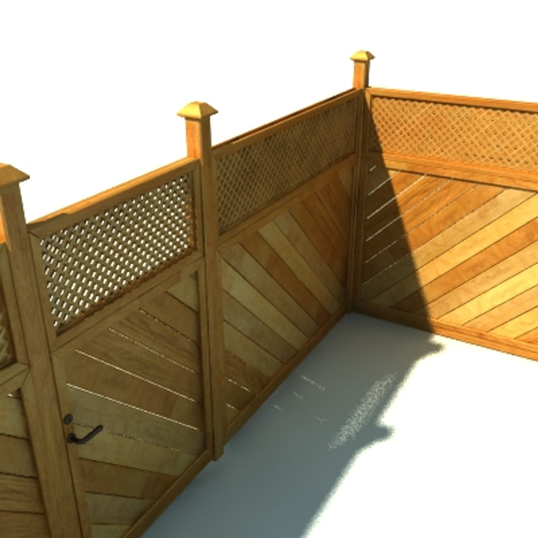 3d model wooden fence