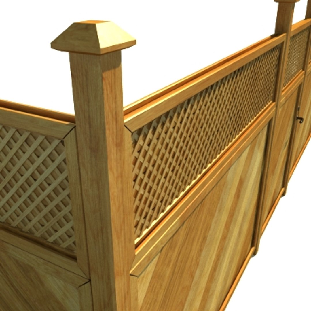 3d model wooden fence