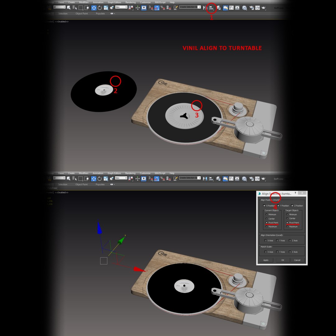 3d model turntable music