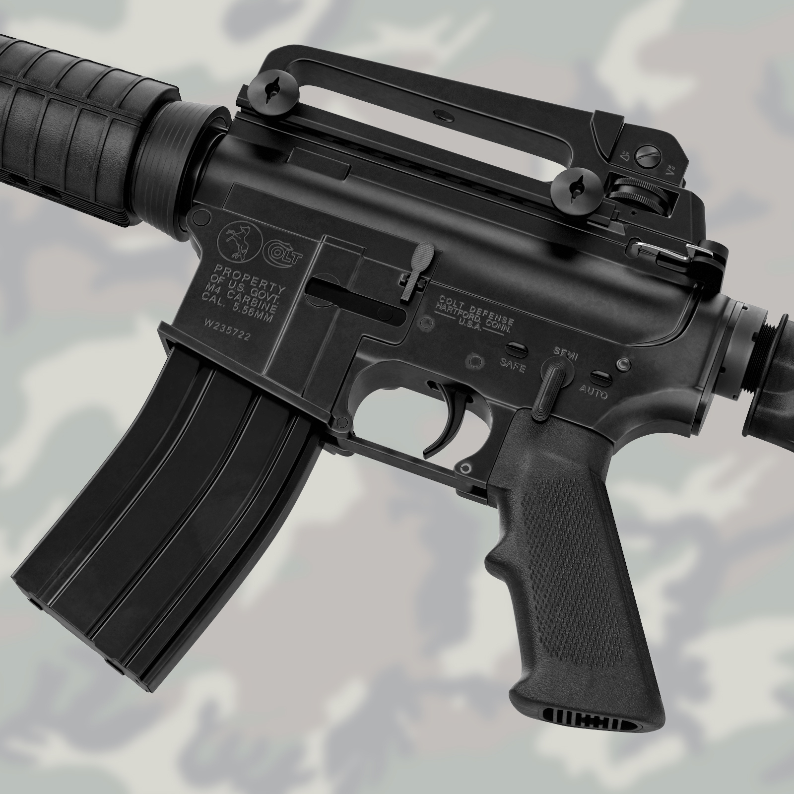 3d max colt carbine m4a1