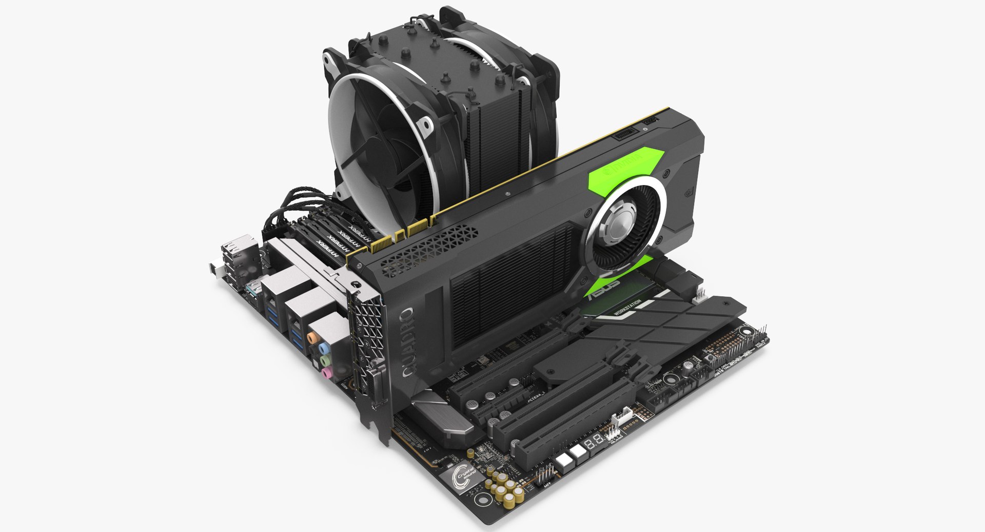 Asus Motherboard Cpu Ram 3D Model - TurboSquid 1424081