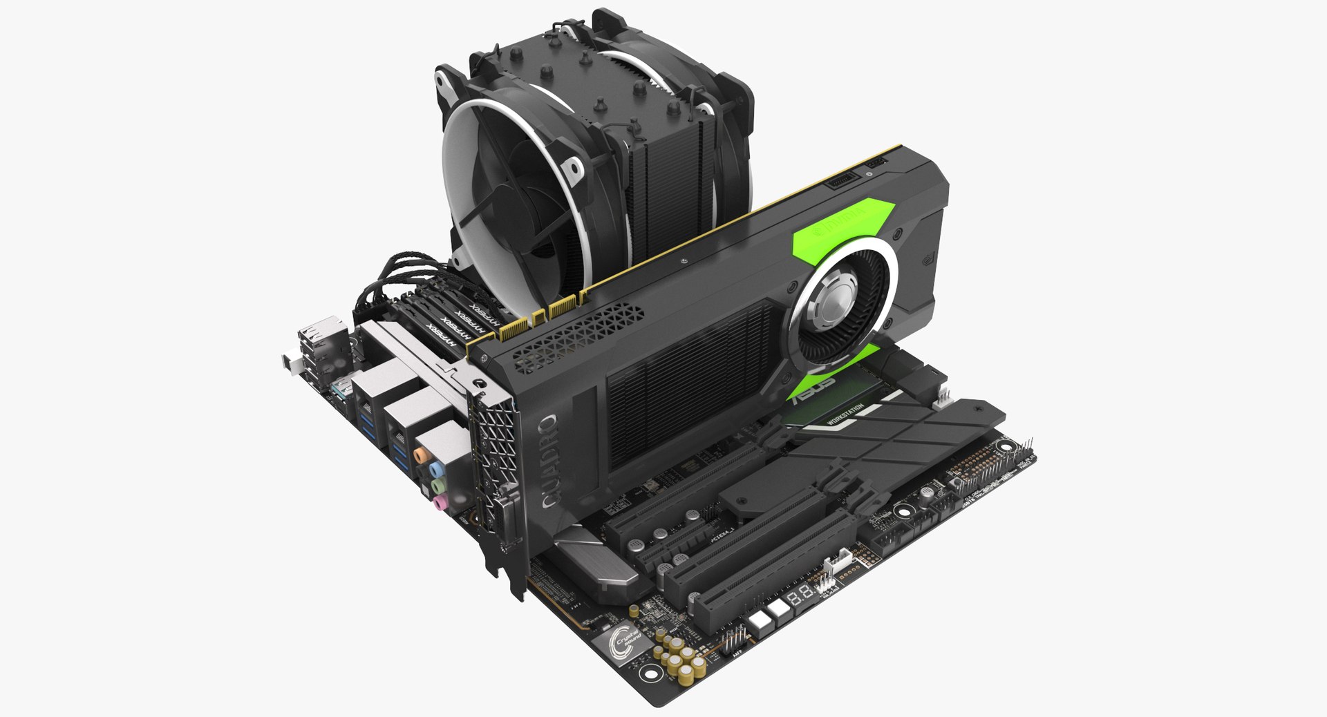 Asus Motherboard Cpu Ram 3D Model - TurboSquid 1424081