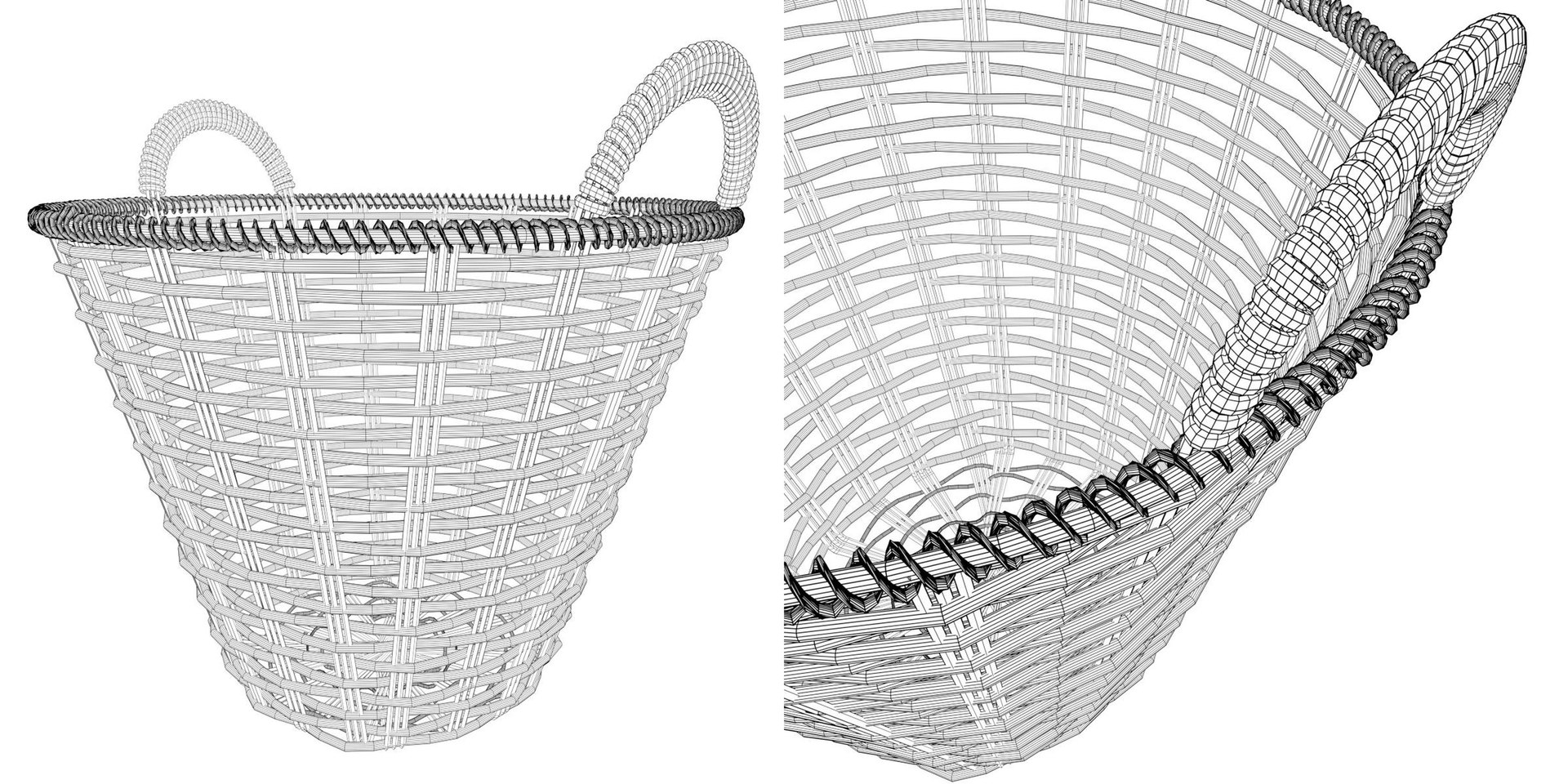 3D Wicker Basket Model - TurboSquid 1355605