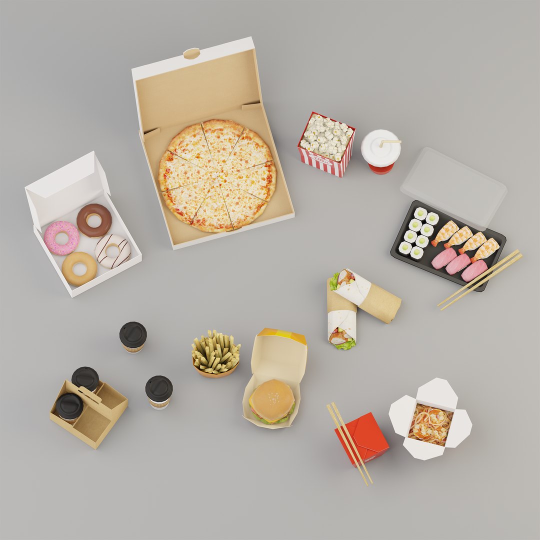3D Takeaway Fast Food Model - TurboSquid 1490267