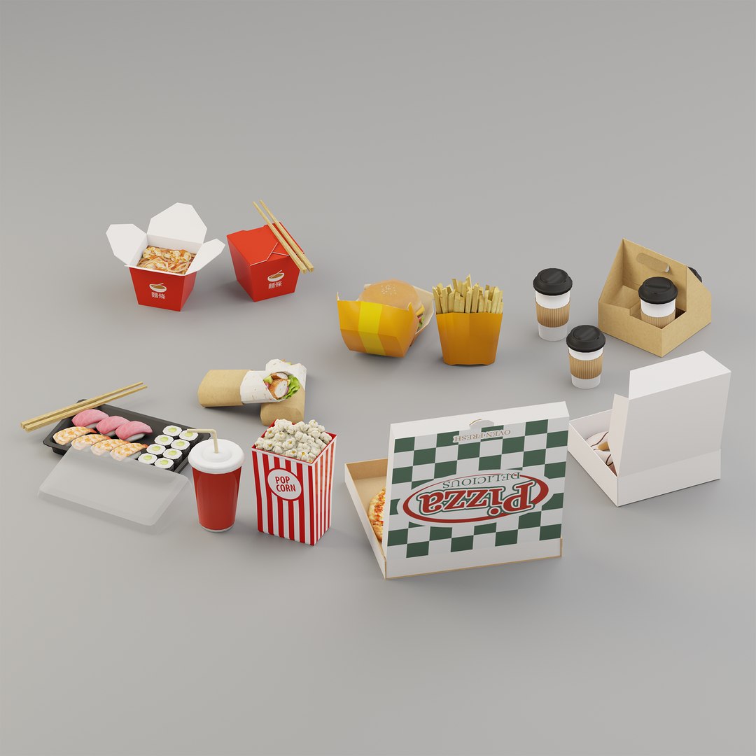3D Takeaway Fast Food Model - TurboSquid 1490267