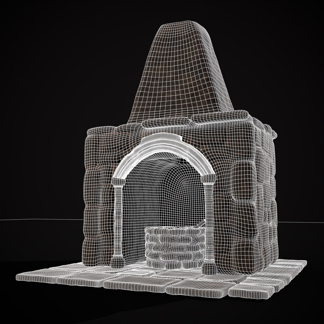Medieval Mud Stone Fireplace 3D - TurboSquid 2027696