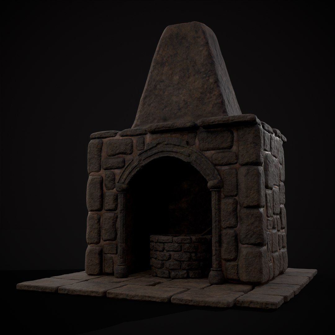 Medieval Mud Stone Fireplace 3D - TurboSquid 2027696