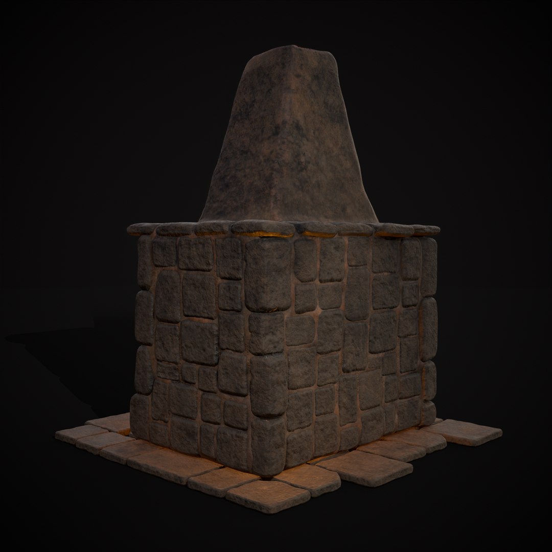Medieval Mud Stone Fireplace 3D - TurboSquid 2027696