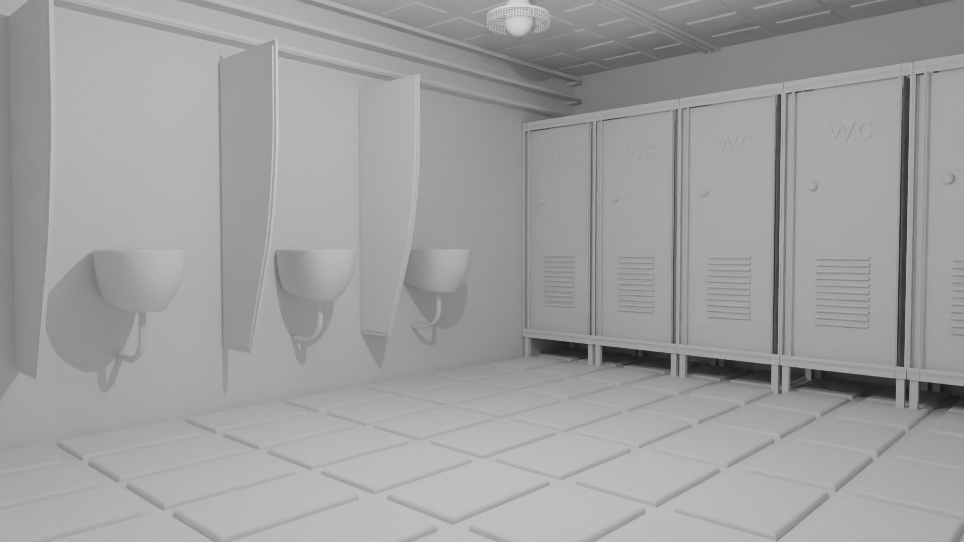 3D Restroom Wc - No Material Model - TurboSquid 2161379