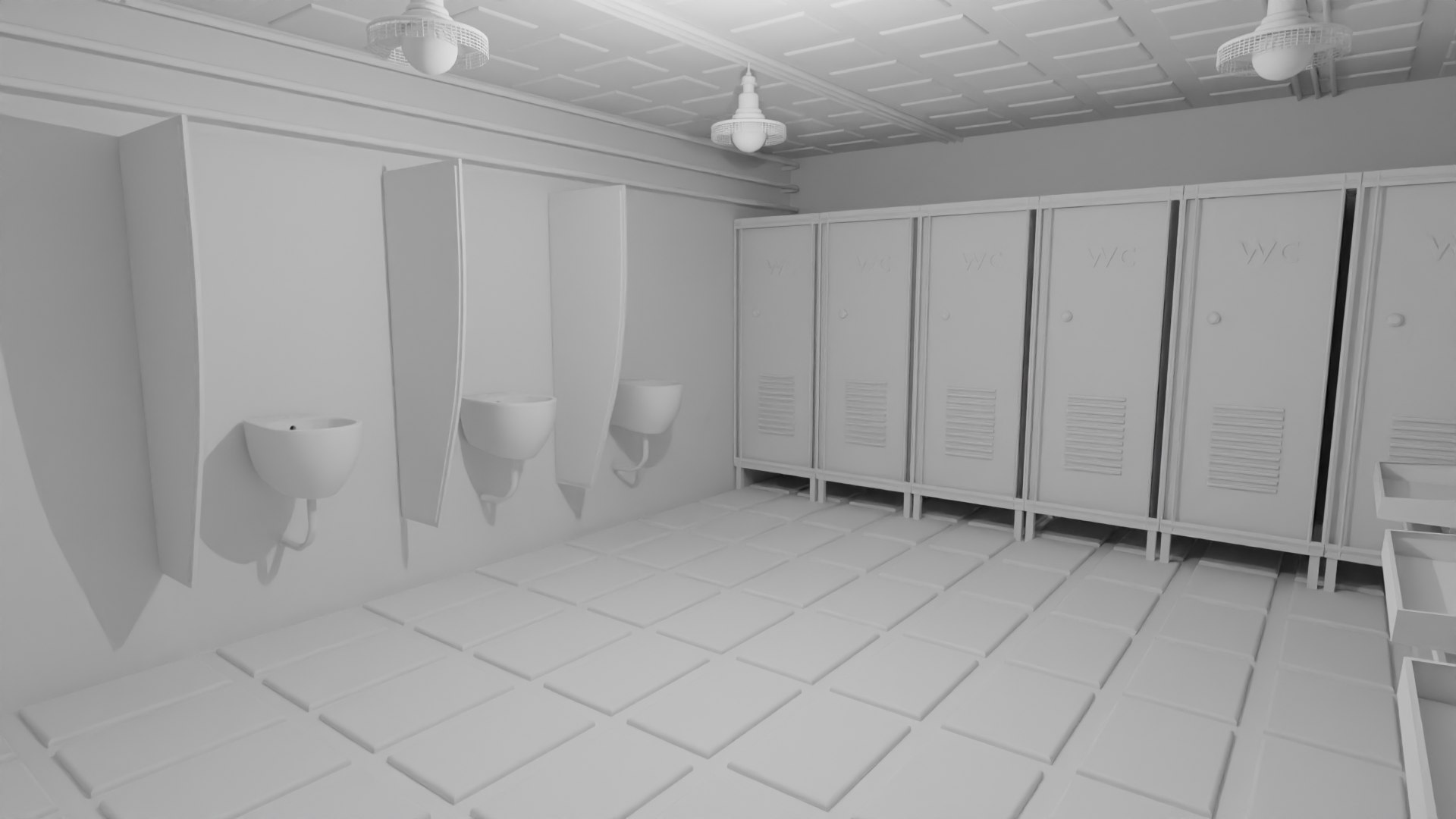 3D Restroom Wc - No Material Model - TurboSquid 2161379