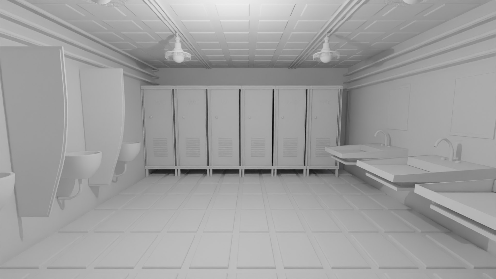 3D Restroom Wc - No Material Model - TurboSquid 2161379