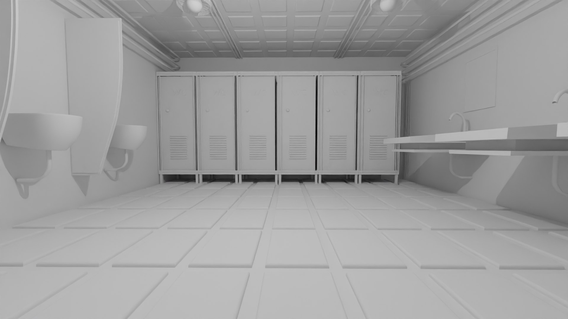 3D Restroom Wc - No Material Model - TurboSquid 2161379