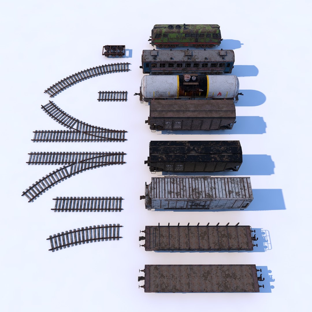 3D Abandoned Train Pack - TurboSquid 1341605