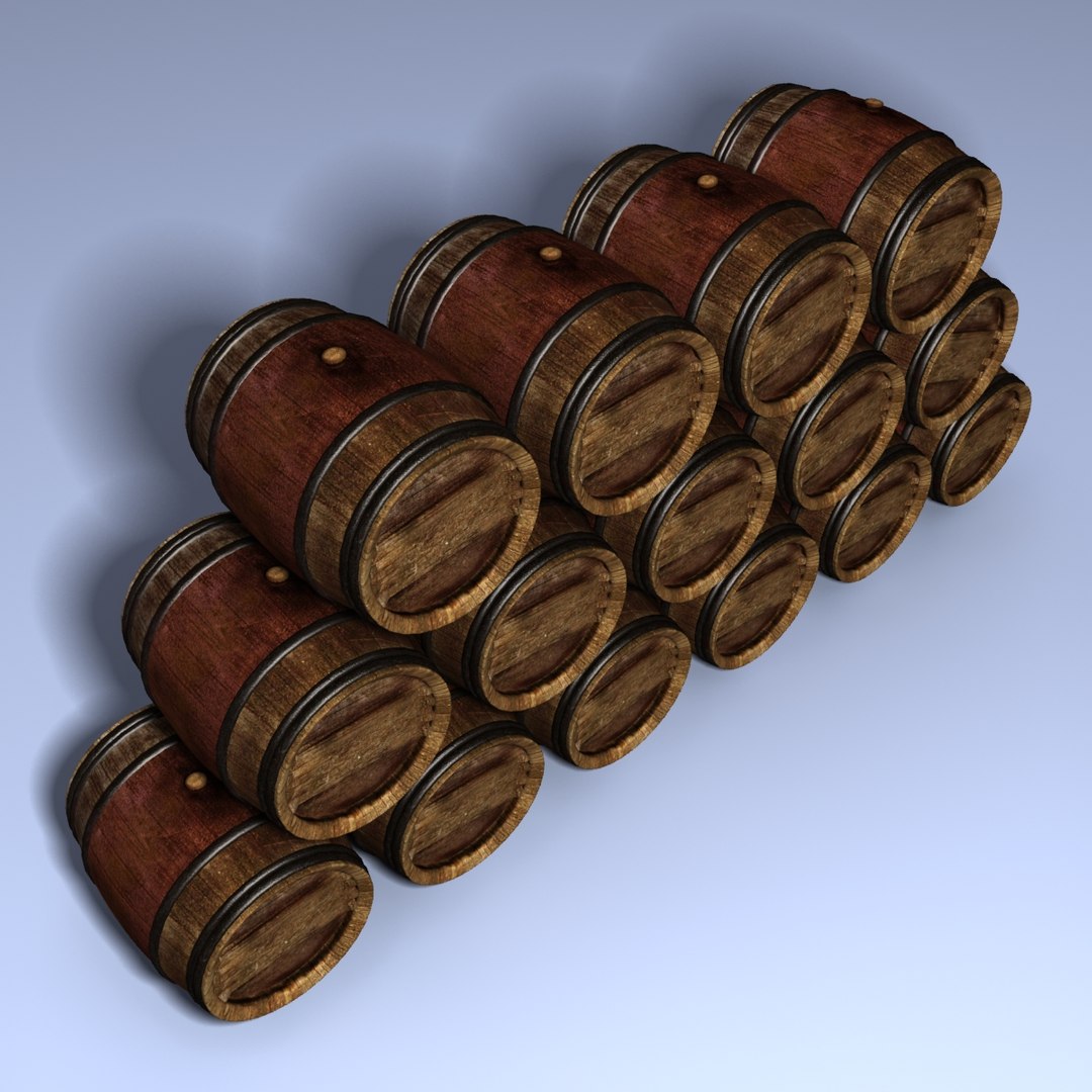 3d Wooden Cask Barrel Wine Model