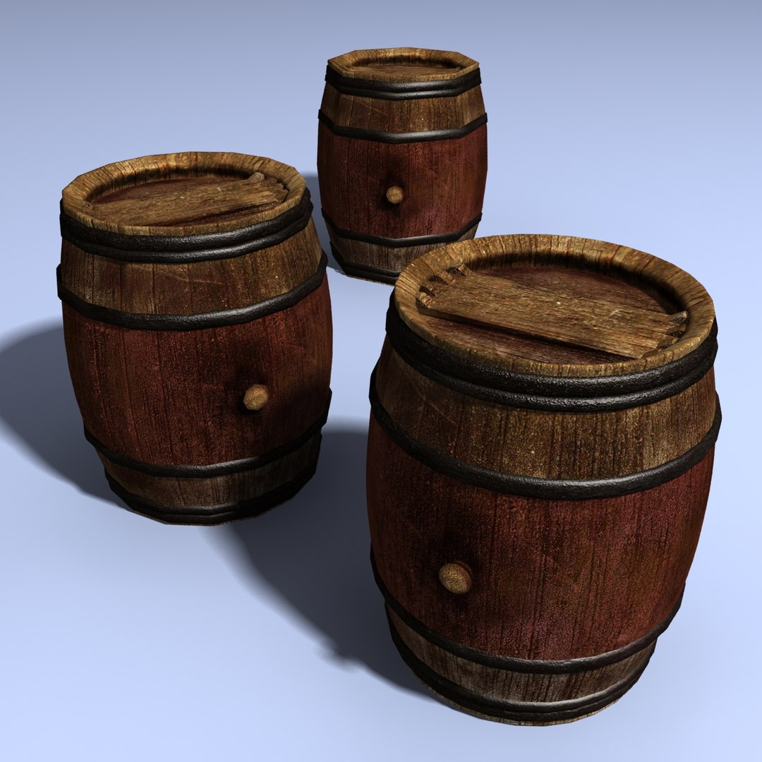 3d Wooden Cask Barrel Wine Model