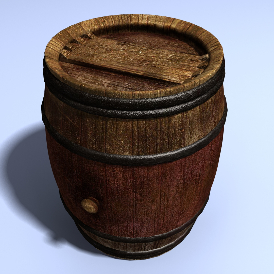 3d Wooden Cask Barrel Wine Model
