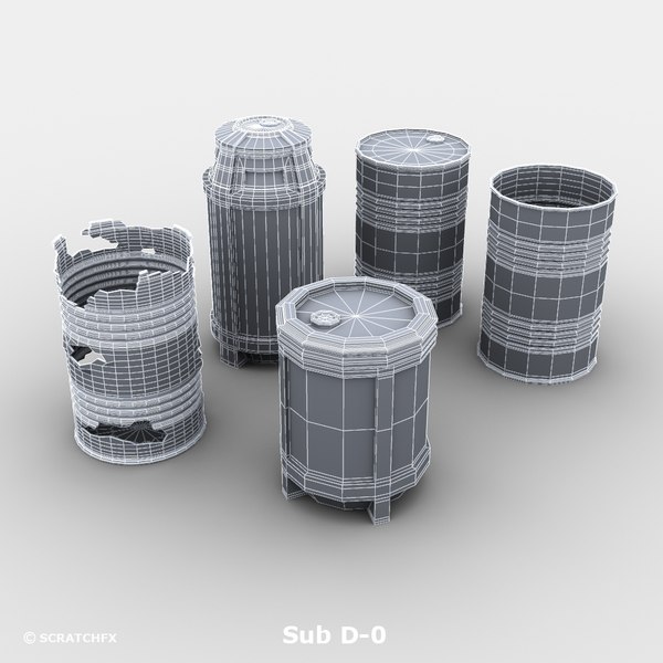 barrel set 5 3d obj