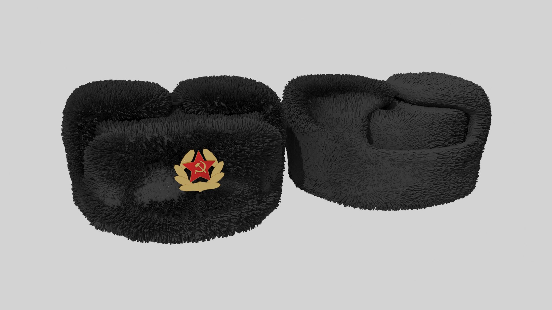 3d Max Ushanka Black Soviet