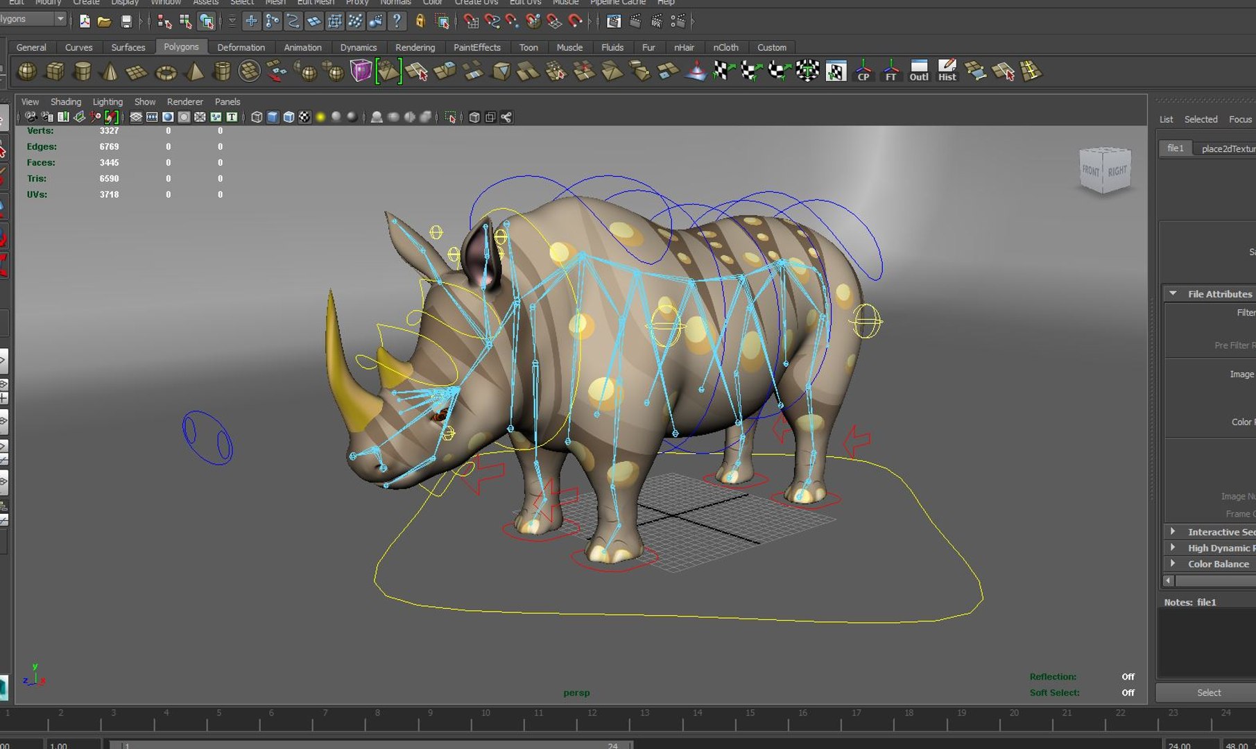 3D Rhino Rigged Animation Model - TurboSquid 1271295