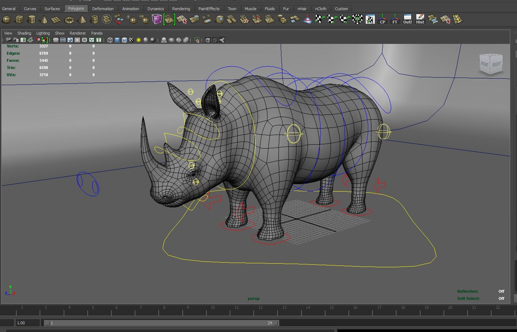 3D Rhino Rigged Animation Model - TurboSquid 1271295
