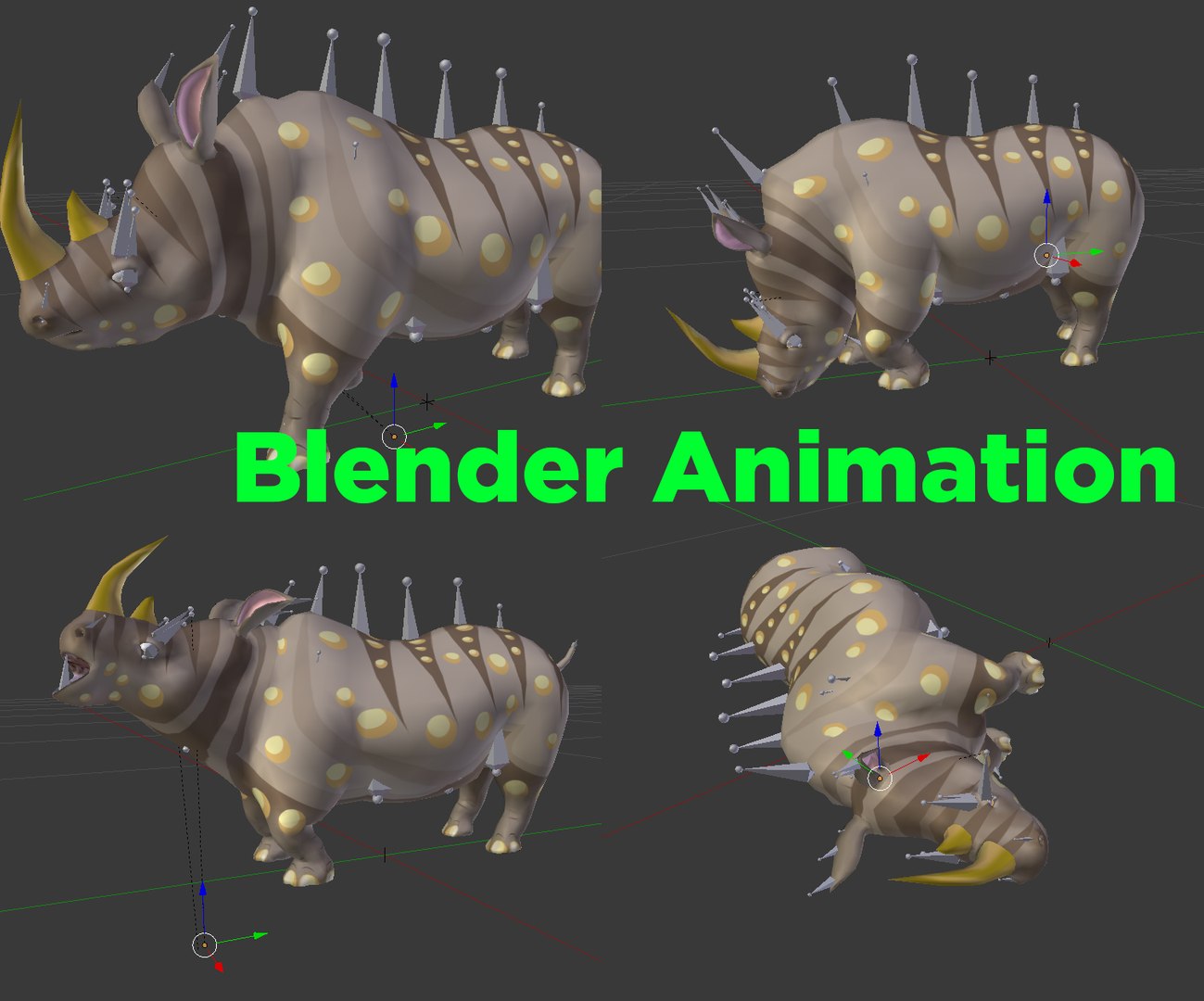 3D Rhino Rigged Animation Model - TurboSquid 1271295