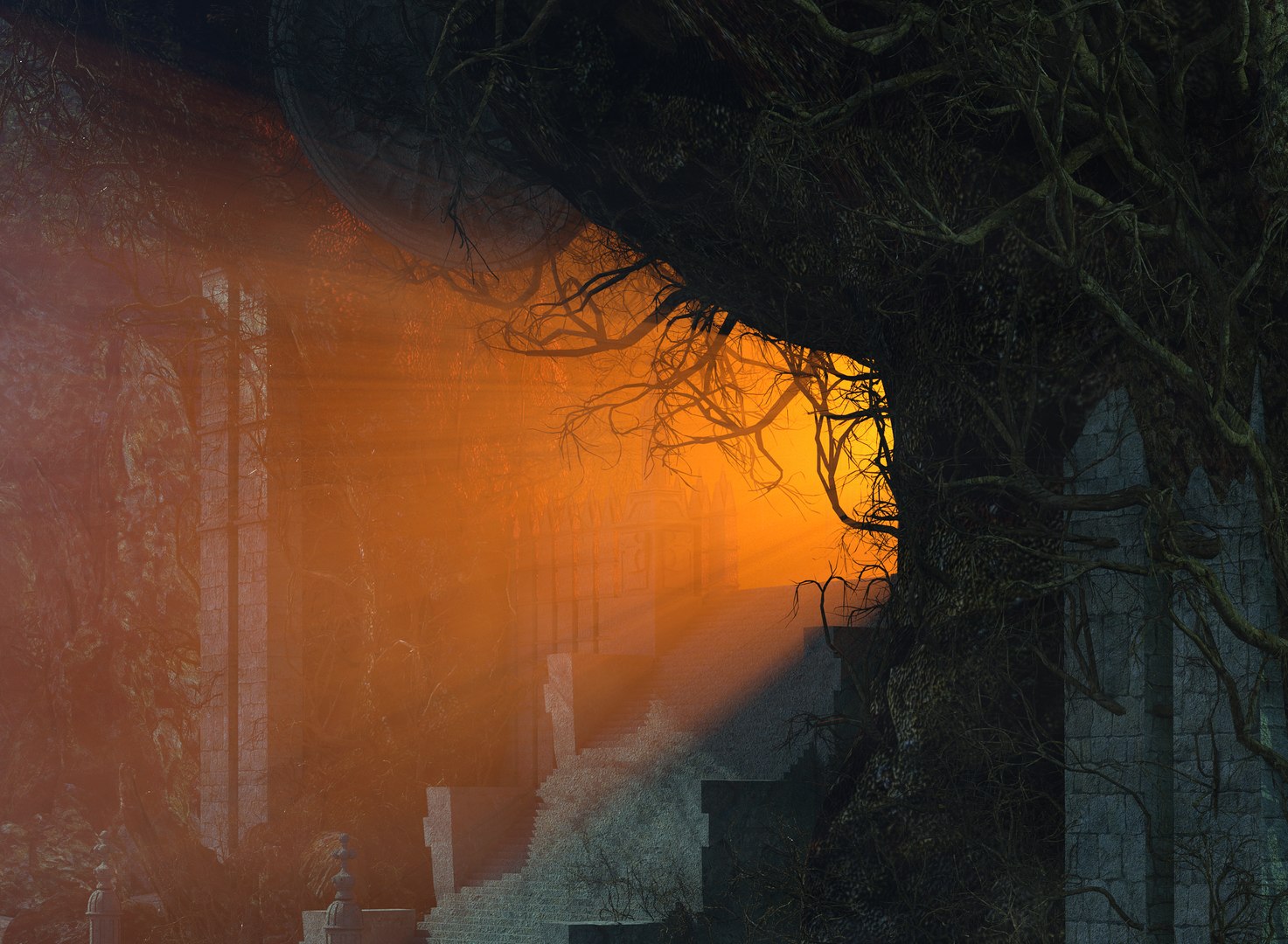 3D Fantasy Cave Ancient Gate - TurboSquid 1841011