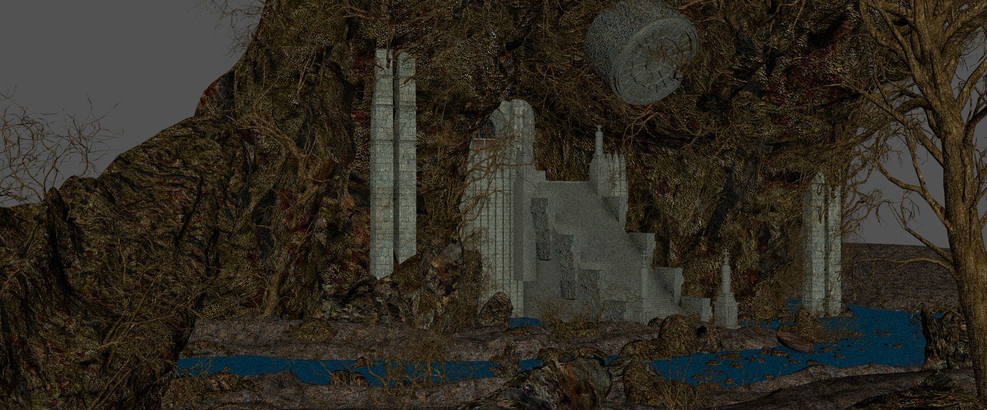 3D Fantasy Cave Ancient Gate - TurboSquid 1841011