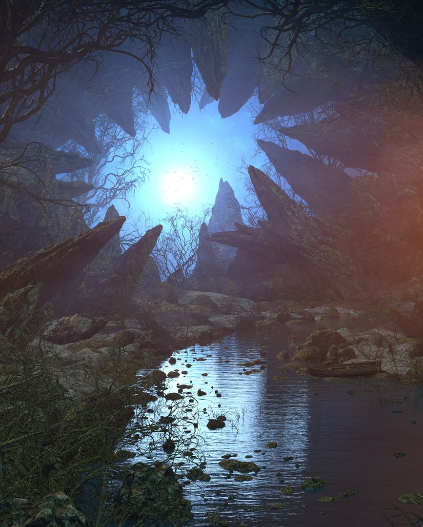 3D Fantasy Cave Ancient Gate - TurboSquid 1841011