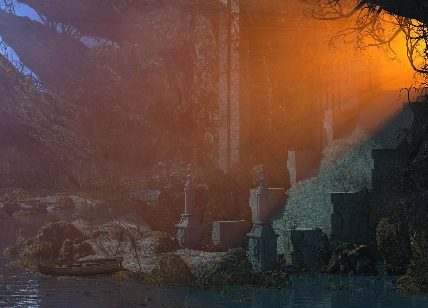 3D Fantasy Cave Ancient Gate - TurboSquid 1841011