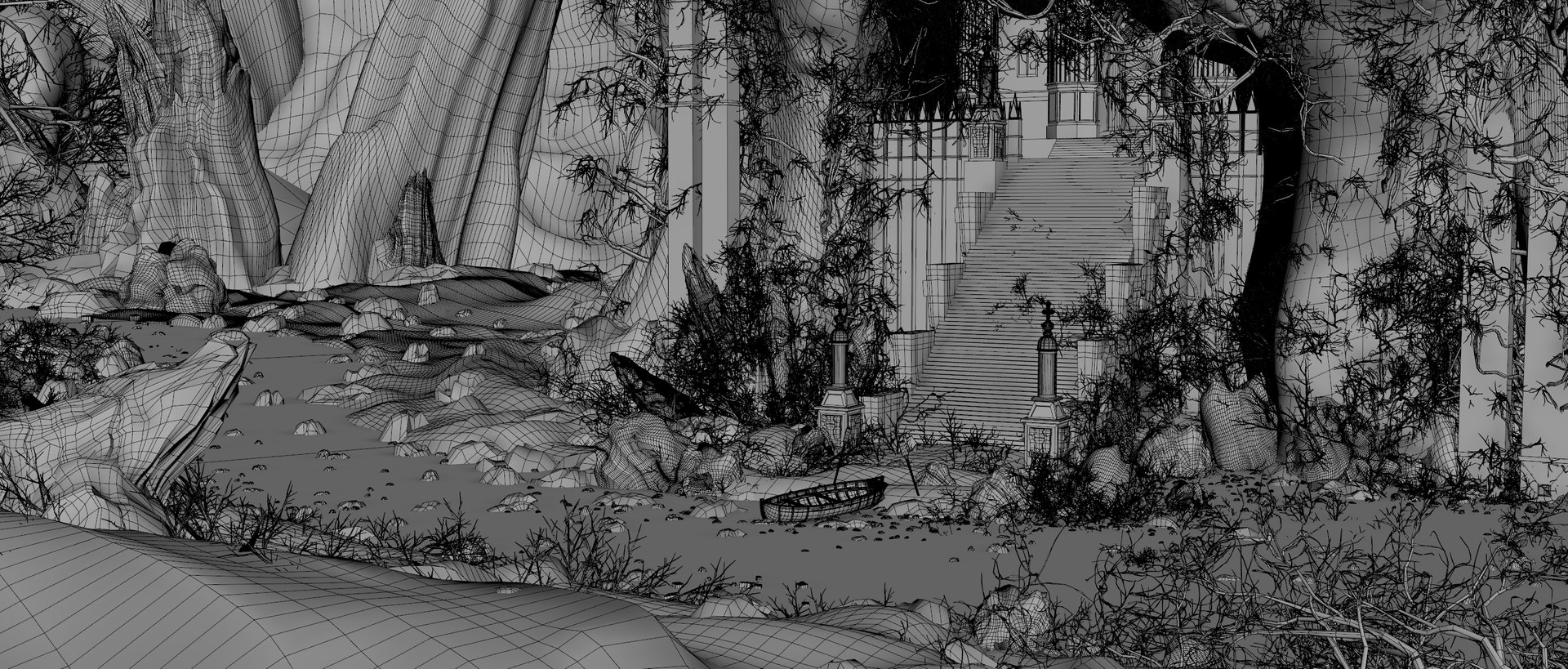 3D Fantasy Cave Ancient Gate - TurboSquid 1841011