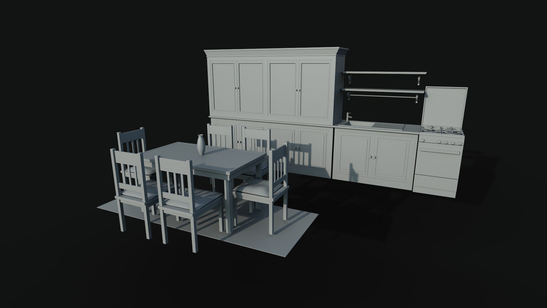 Old Kitchen Furniture 3D Model - TurboSquid 1749516