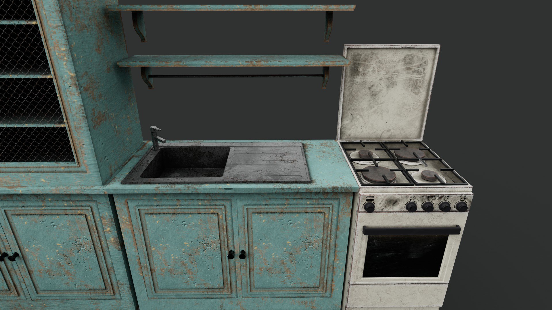 Old Kitchen Furniture 3D Model - TurboSquid 1749516