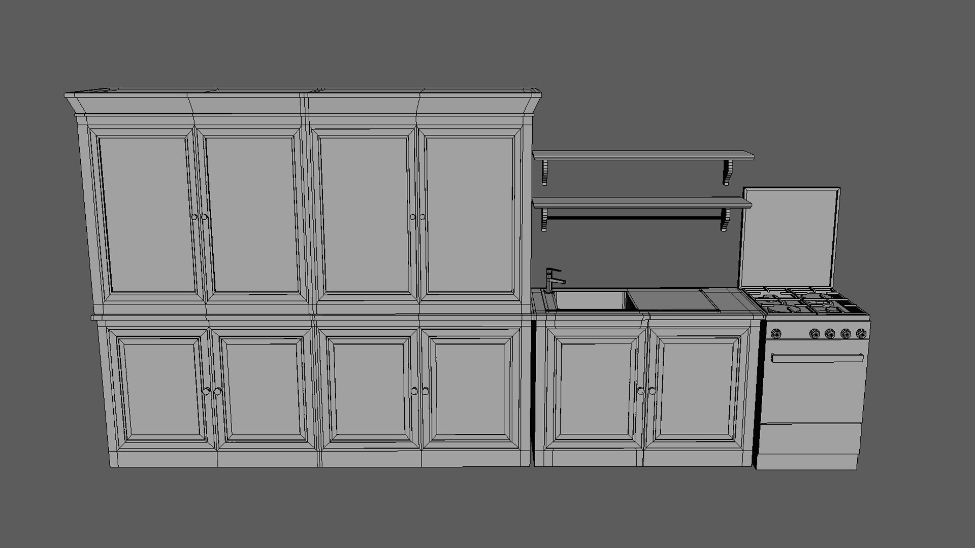 Old Kitchen Furniture 3D Model - TurboSquid 1749516
