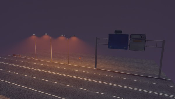 highway sign 3d max