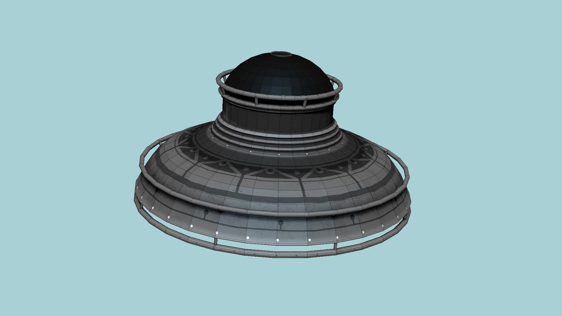 Alien Spaceship UFO F03 Dark Steel - Sci Fi Spacecraft Design model ...