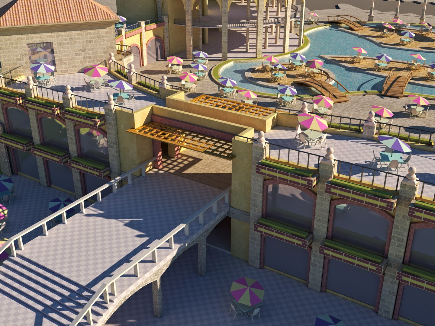 3D Model Tourist Resort - TurboSquid 1950303