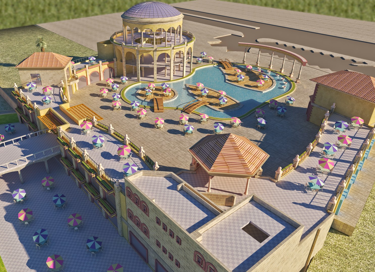 3D Model Tourist Resort - TurboSquid 1950303