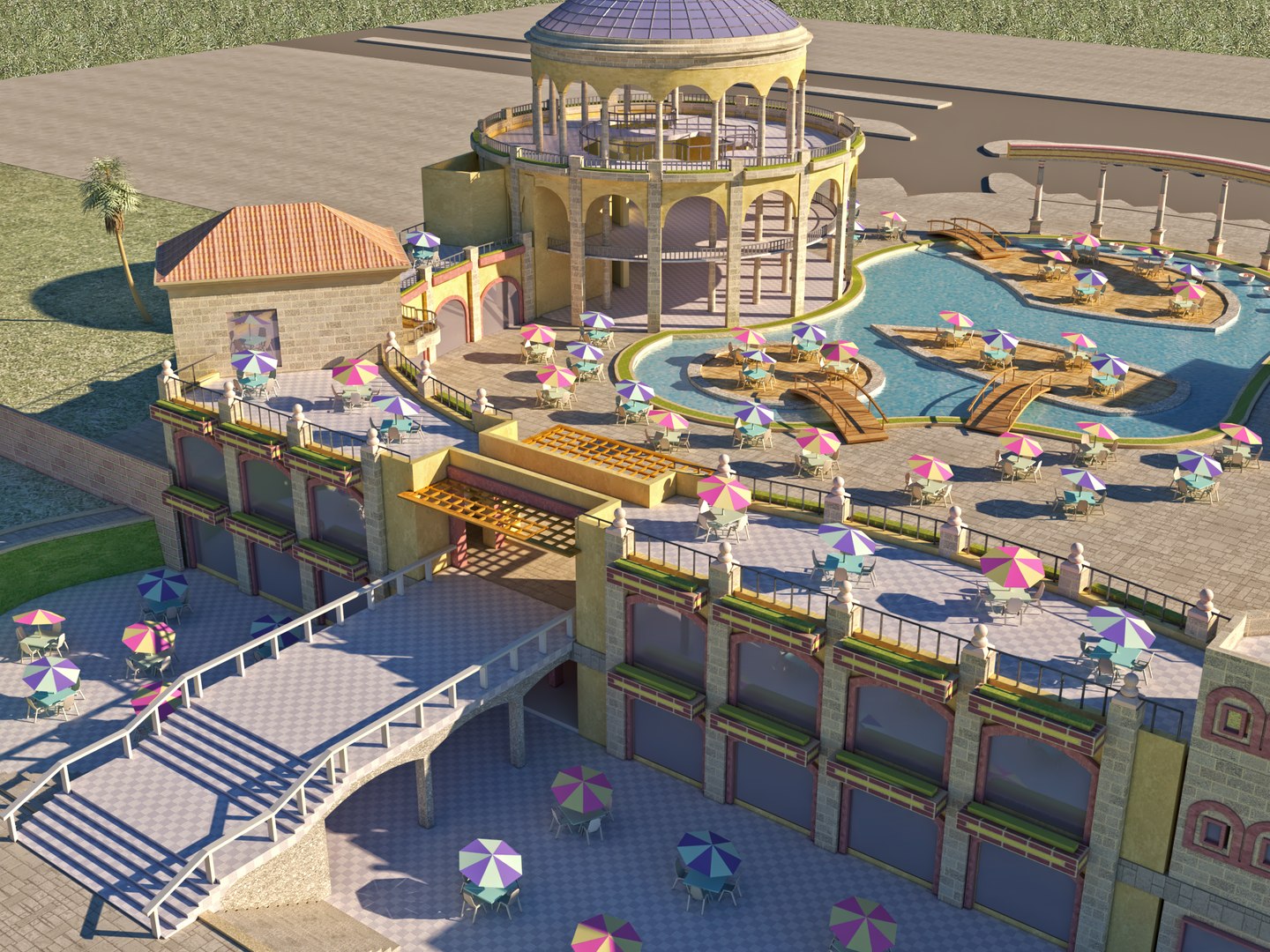 3D Model Tourist Resort - TurboSquid 1950303