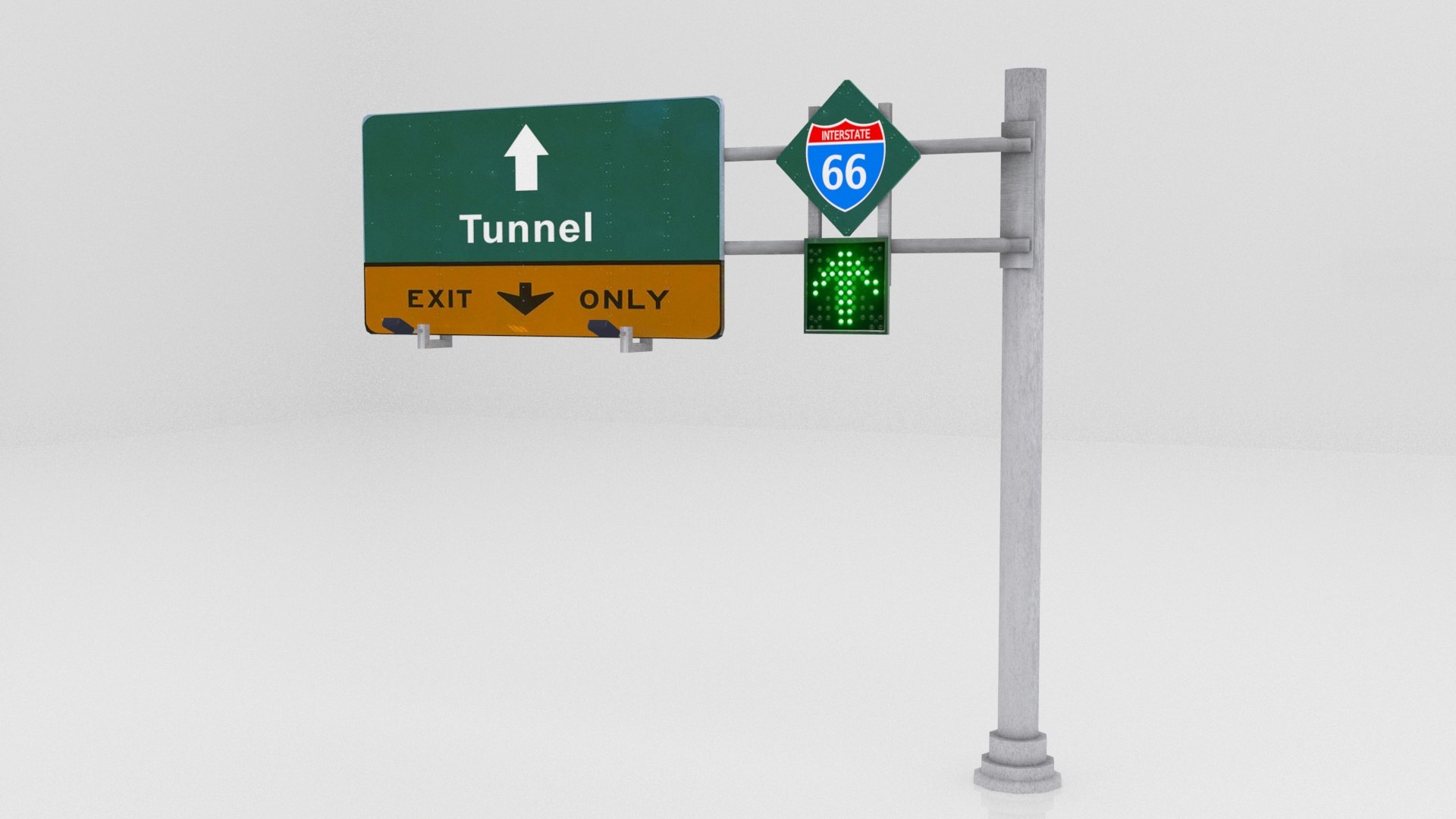Highway Signage 1 3D Model - TurboSquid 1918053