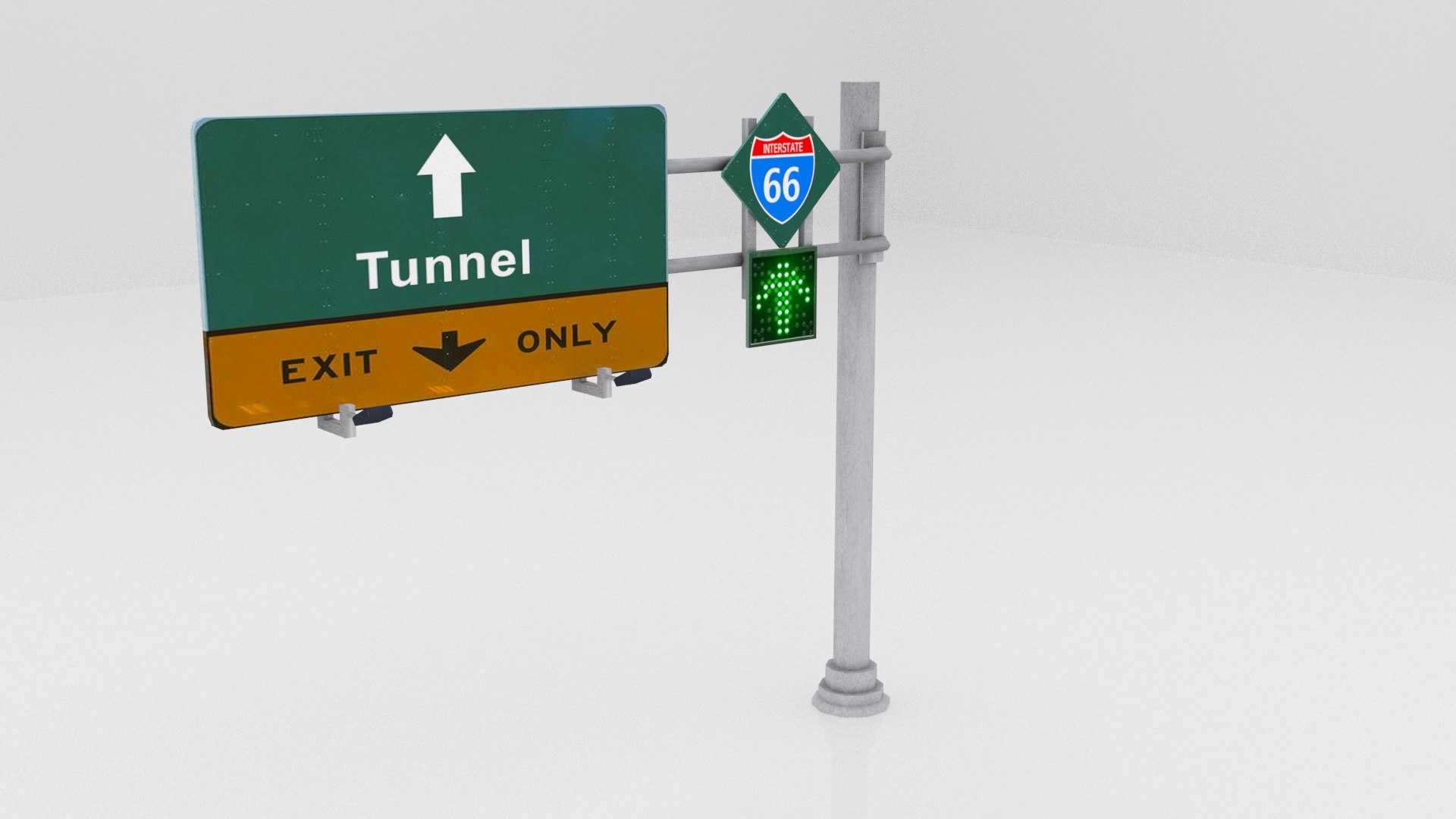 Highway Signage 1 3D Model - TurboSquid 1918053
