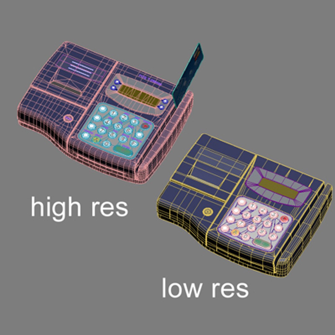 Pos Card Reader Machine 3d Model