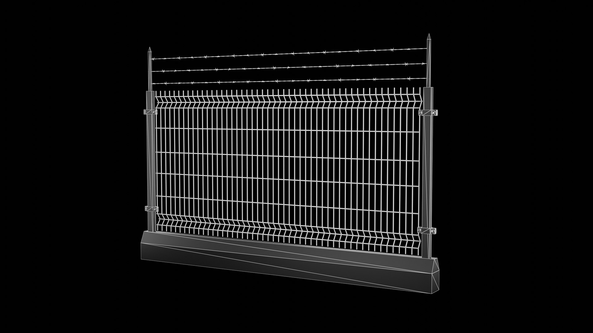 New Security Barbed Wire Fence 3D Model - TurboSquid 2277270